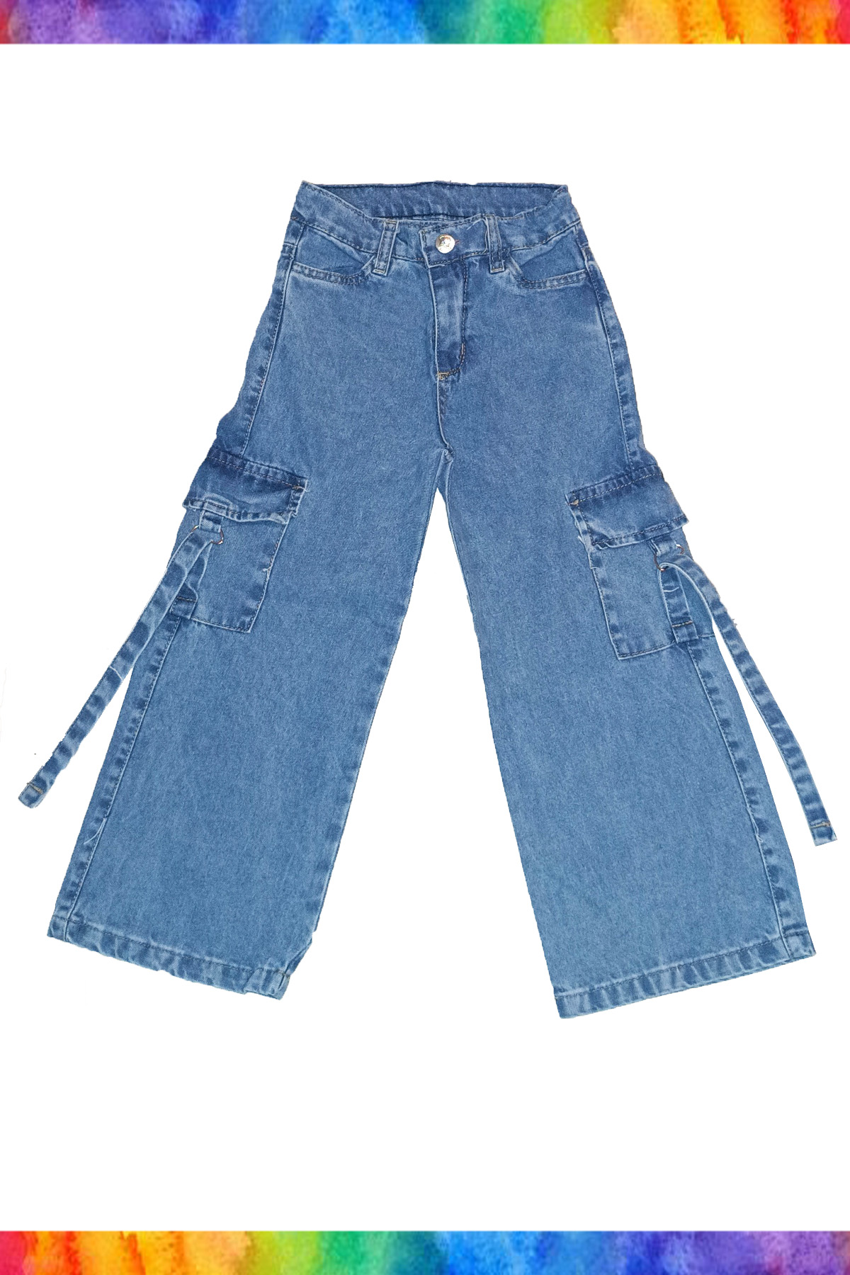 JEAN CARGO WIDELEG CON TIRAS | Distrito Moda