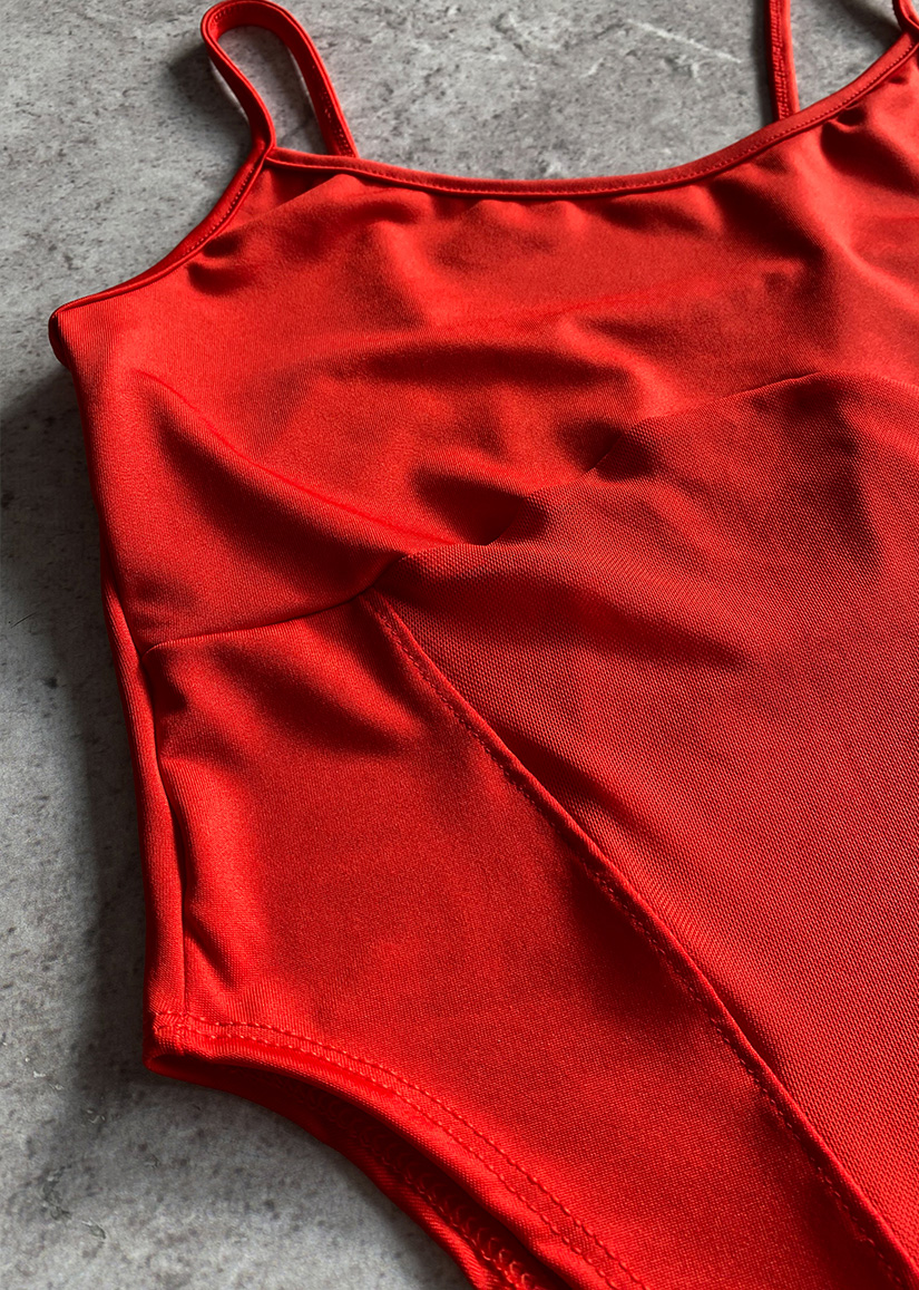 Body combi micro recorte tull delantero | Distrito Moda