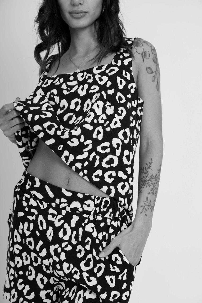 Conjunto animal print lino | Distrito Moda
