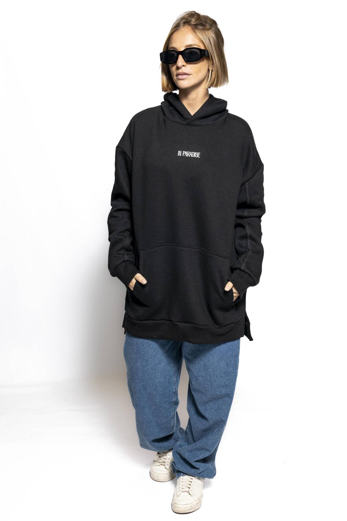 Buzo oversize con capucha doble friza paradise shaffe | Distrito Moda