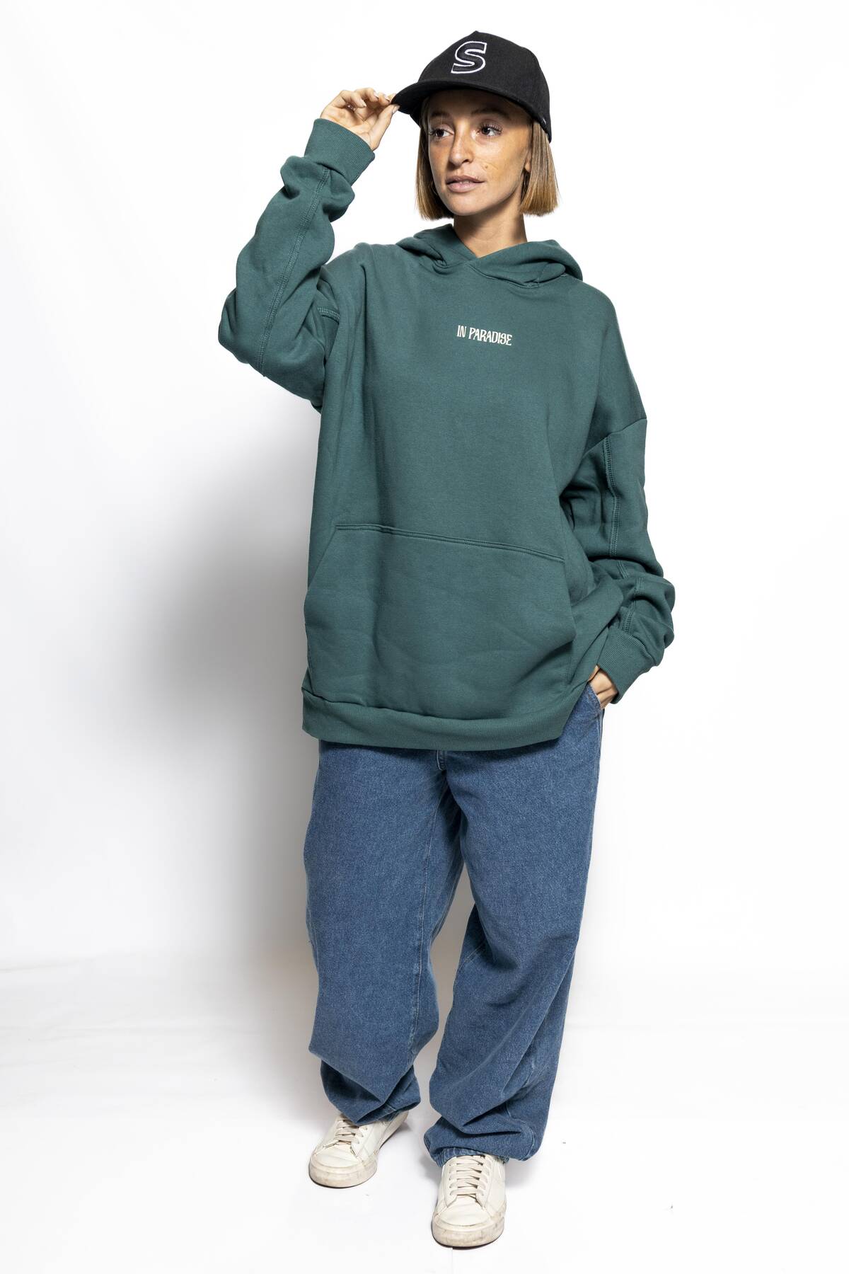 Buzo oversize con capucha doble friza paradise shaffe | Distrito Moda