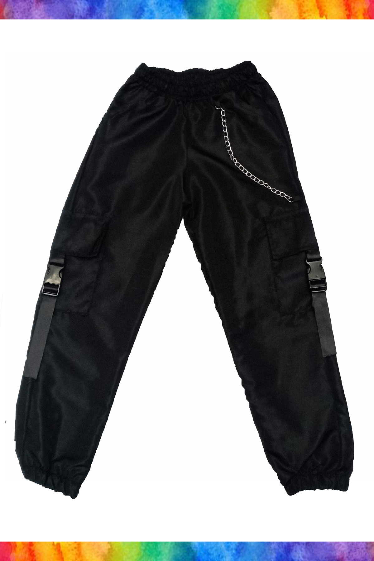 PANTALON PARACHUTE CARGO CON CADENA | Distrito Moda