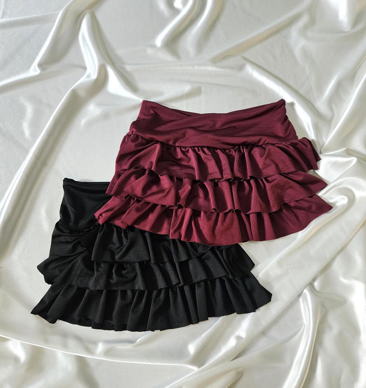 Pollera triple bolado | Distrito Moda